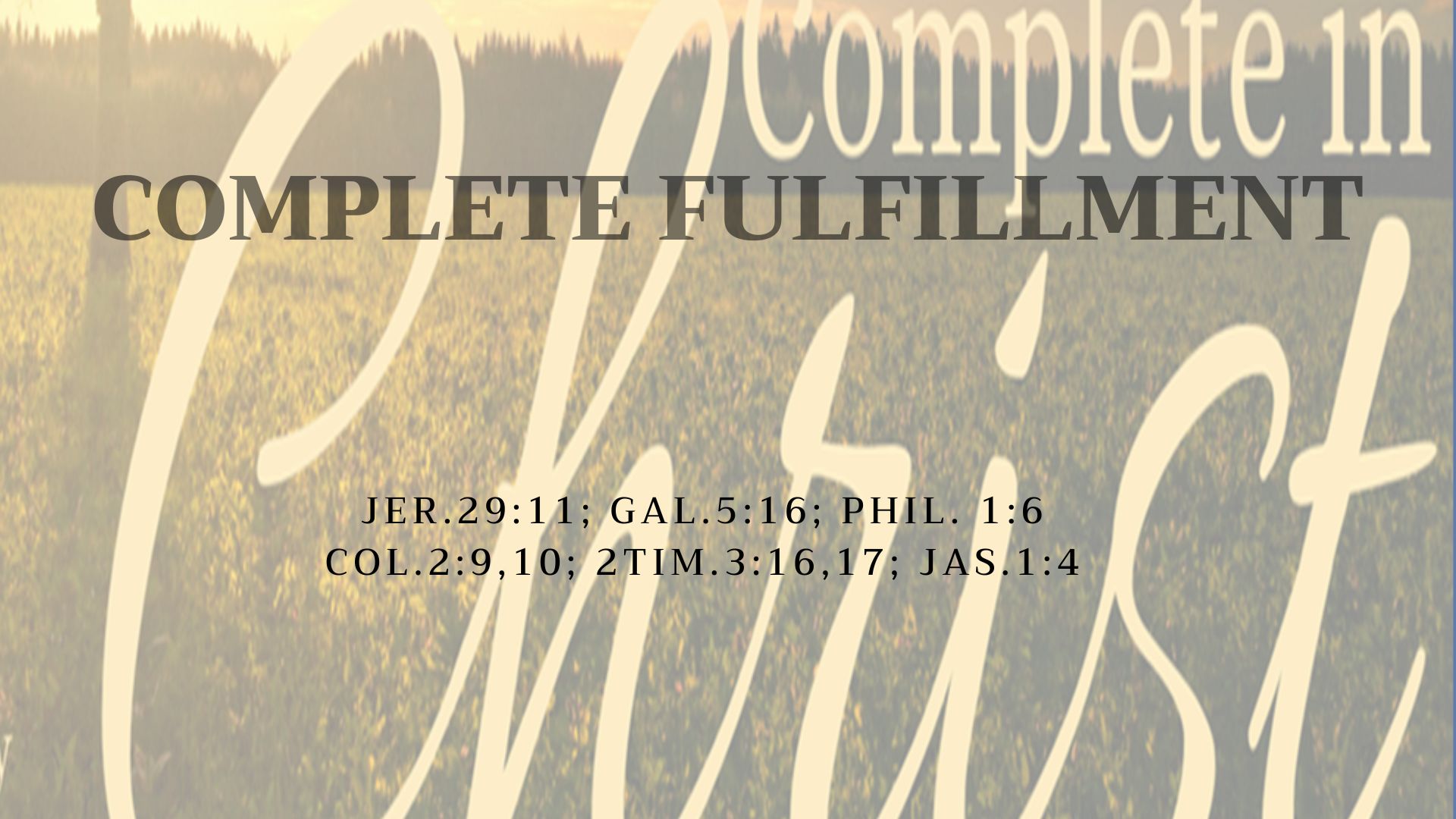 Complete forgiveness then follow Jesus for fulfillment